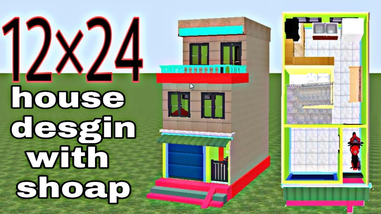 12 by 24 house with shop plan | 12×24 house desgine by prems home plan ...