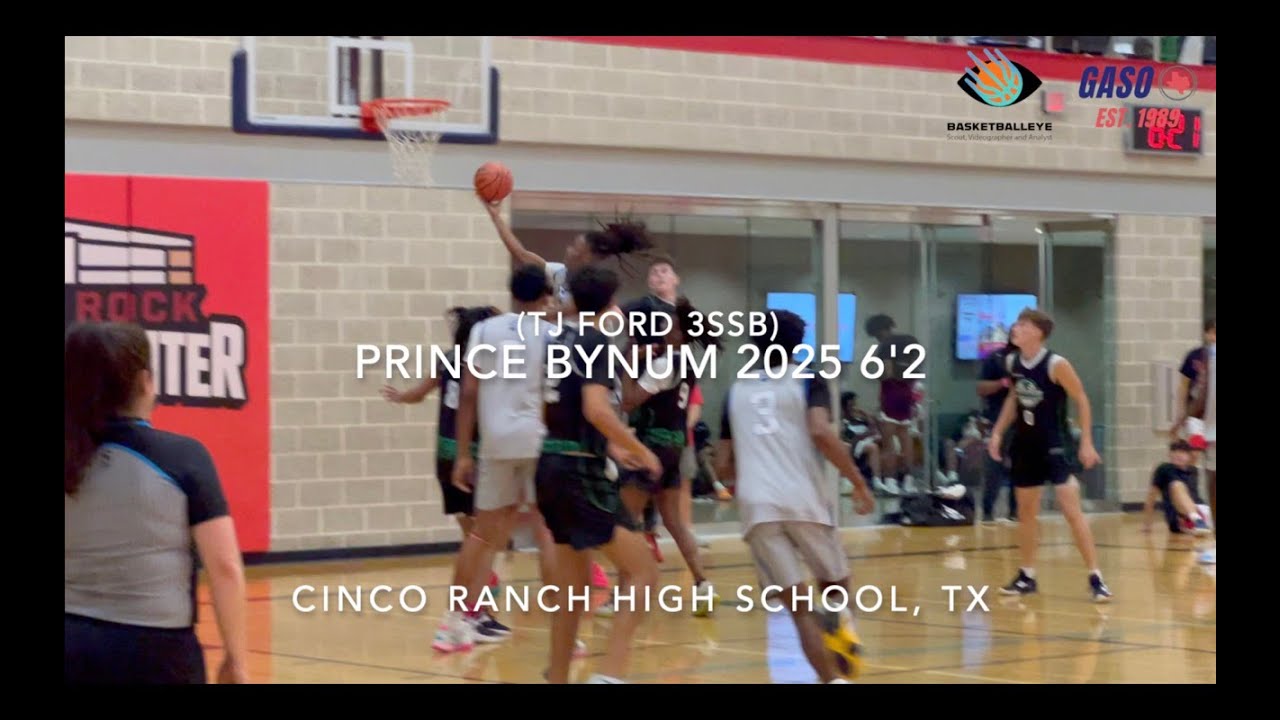 Prince Bynum 2025 6’1 Cinco Ranch High School (TJ Ford Adidas 3SSB ...