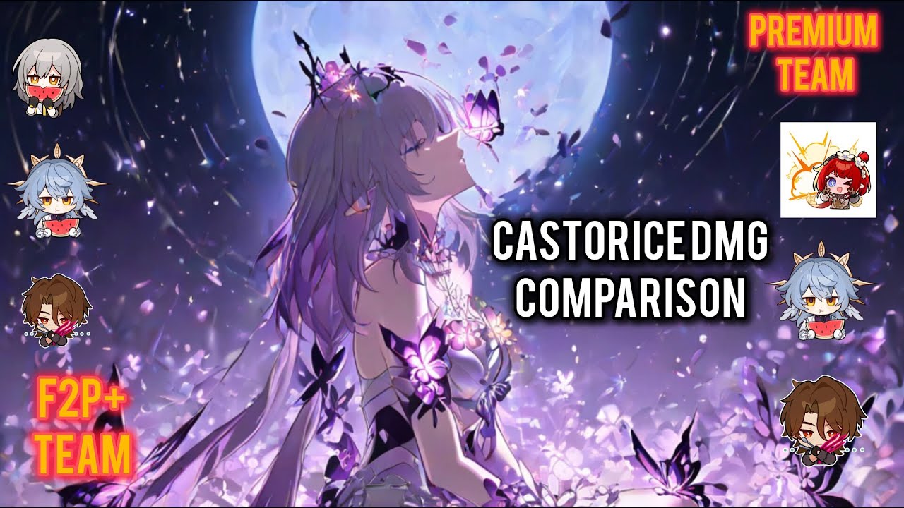 Castorice Damage Comparison | F2P+ vs Premium Team | Honkai Star Rail ...