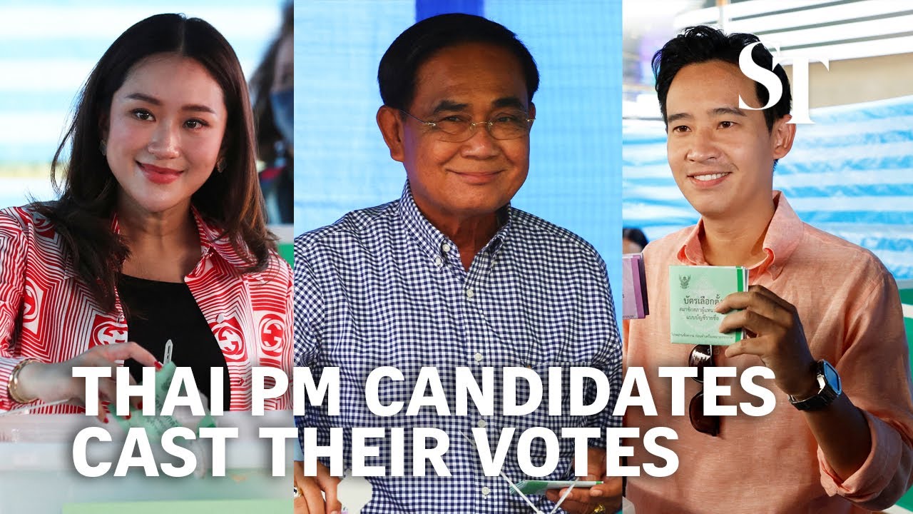 Thai prime ministerial candidates cast their votes - YouTube