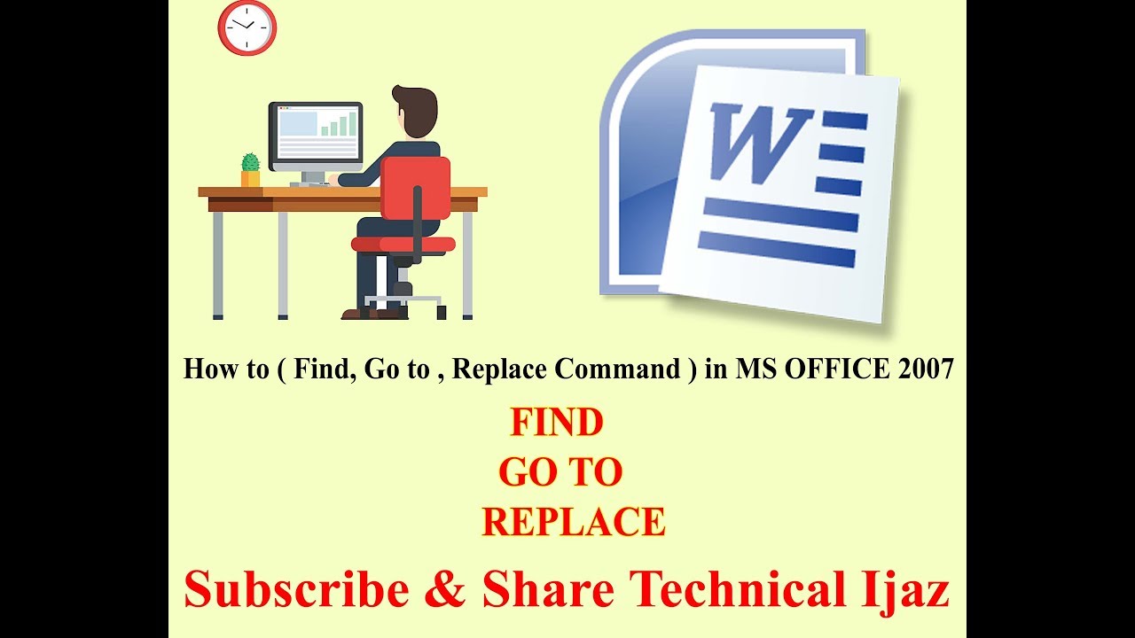 How to find, Go to, Replace command in MS Word 2007 - YouTube