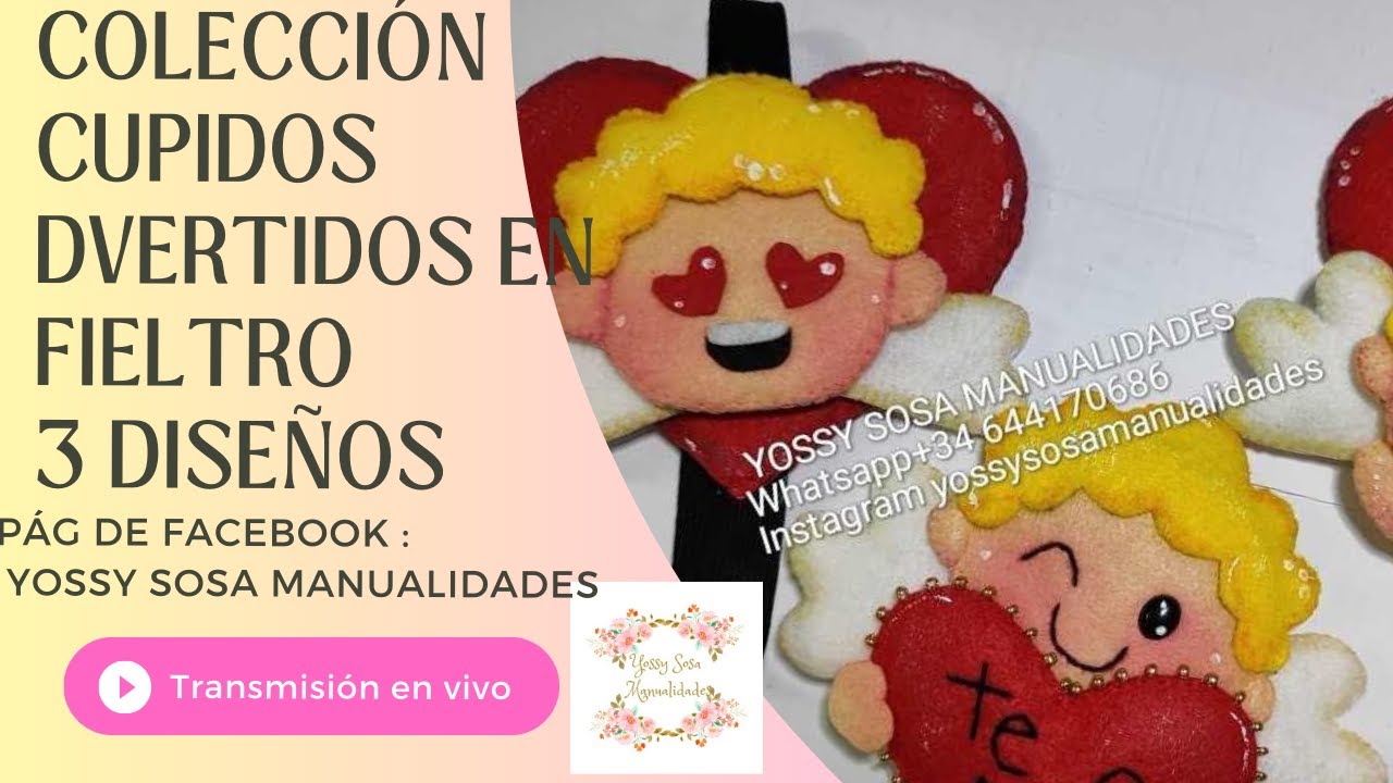 CUPIDOS EN FIELTRO-COLECCIÓN CUPIDOS DIVERTIDOS 3 DISEÑOS- FIELTRO ...