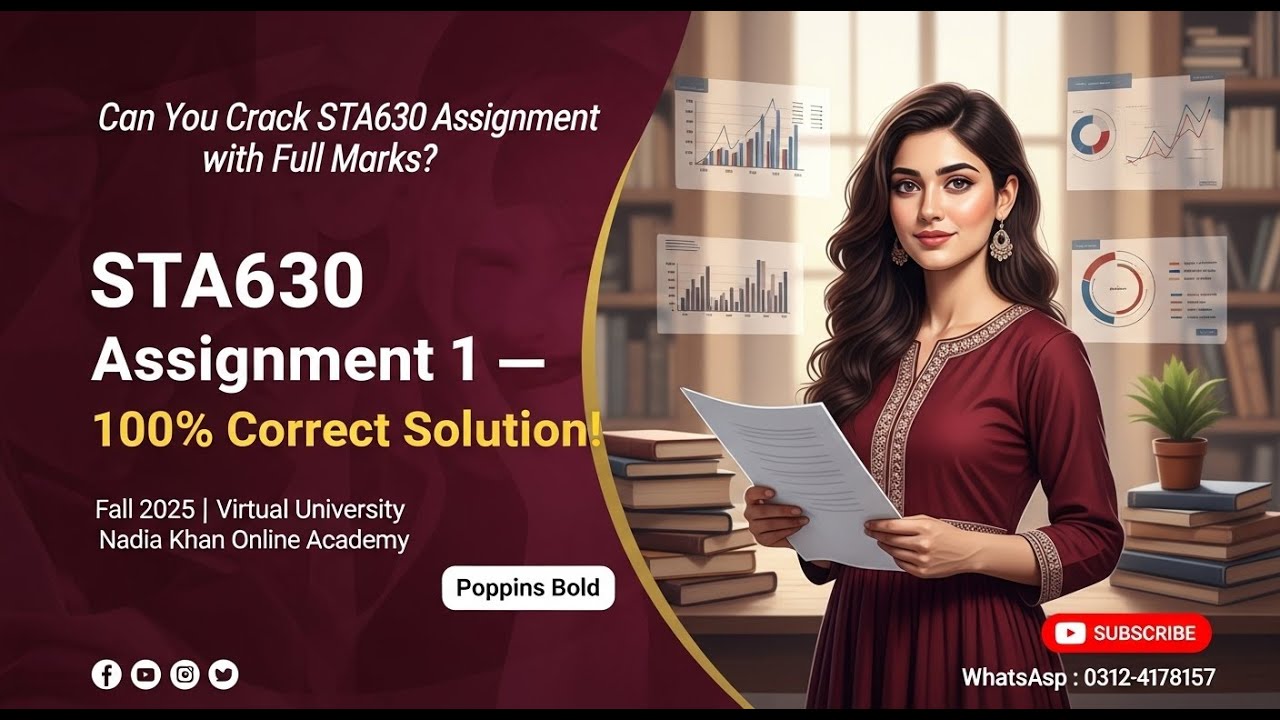 sta630 assignment 1 Solution Fall 2025 │ STA630 Assignment 1 Spring ...