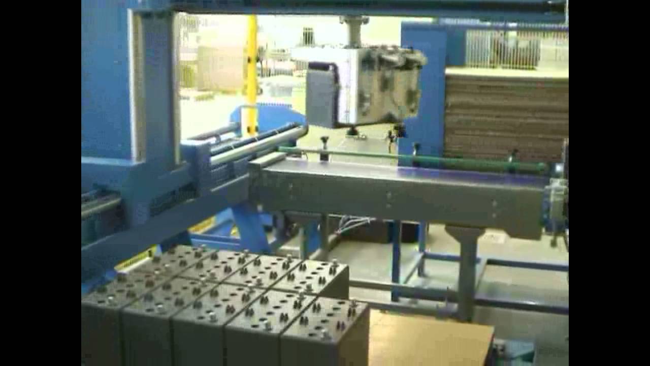 Palletising Robot PARO by roTeg Car Batteries - YouTube