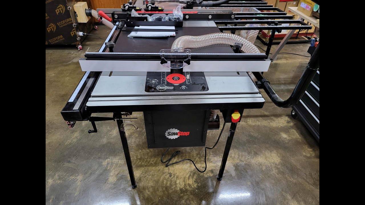 SAWSTOP 쏘스탑 루터테이블 세팅 ICS RT-TGI #sawstop #machine - YouTube