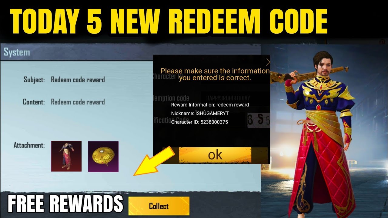 TODAY NEW REDEEM CODE IN PUBGMOBILE😍RAMADAN NEW REDEEM CODE WEEKLY ...