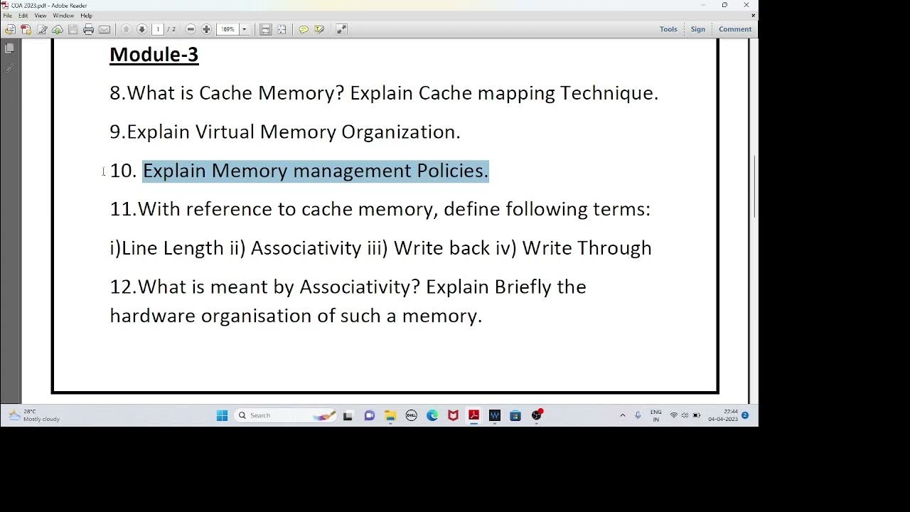 Practice/Probable Question for Computer System Architecture #bput #mca #Firstyear - YouTube