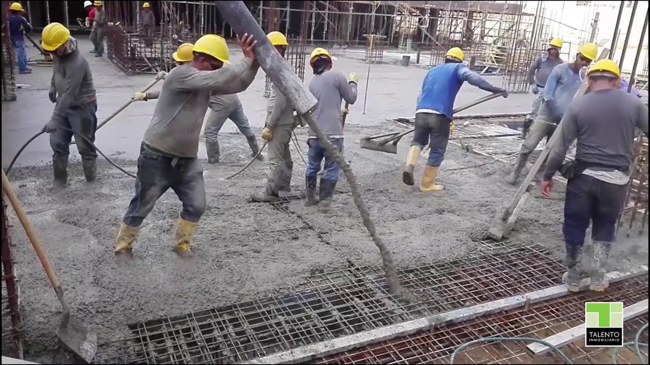 Colocacion de concreto en losa - YouTube