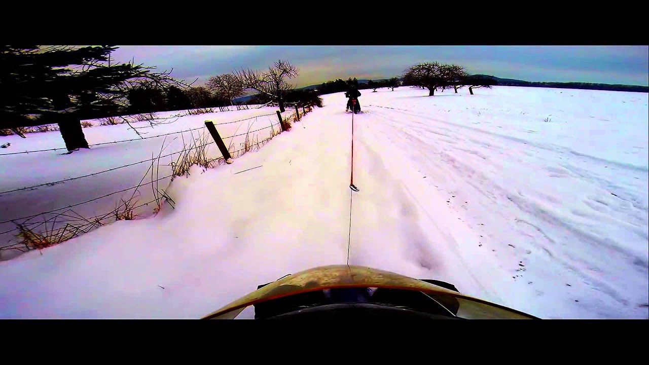 new sport ~ scooter sledding ~ fun in the snow ~ fast sledge - YouTube