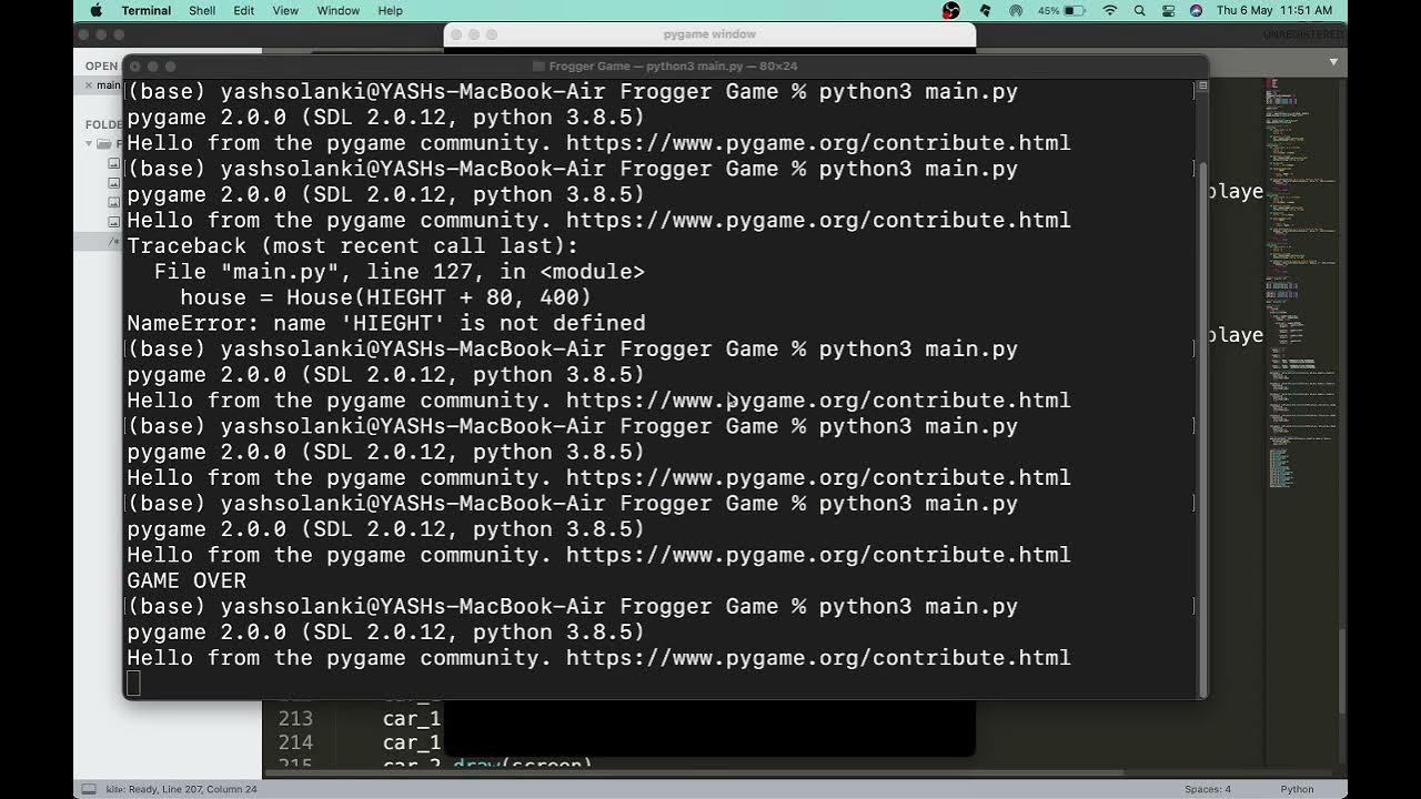 Making Frogger In Python (Part-3) - YouTube