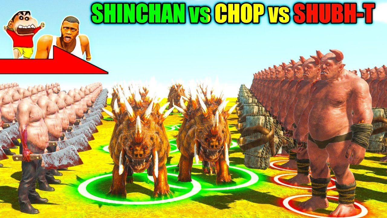 Battle Challange SHINCHAN vs CHOP vs SHUBH-T in Animal Revolt Battle ...