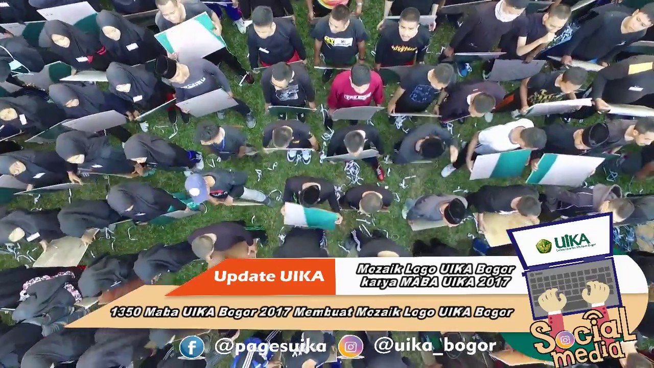Epic 1350 mahasiswa Baru UIKA Bogor buat mozaik logo Kampus - YouTube