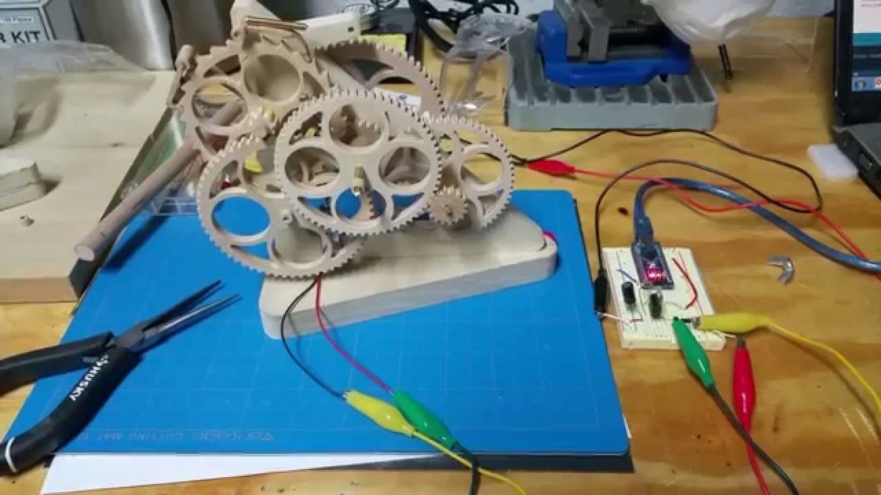 Arduino control of my Pythagoras clock second test - YouTube