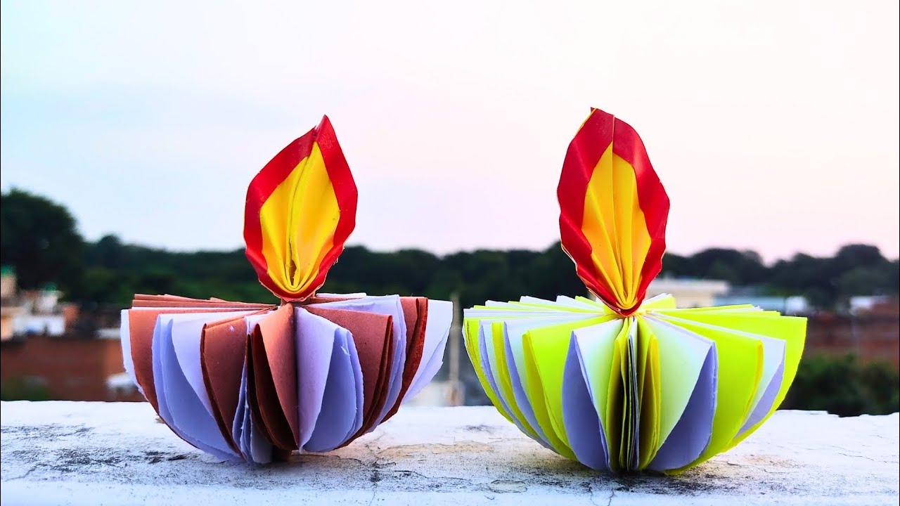 DIY beautiful diya making with paper 🪔| Diwali home decoration ideas ...