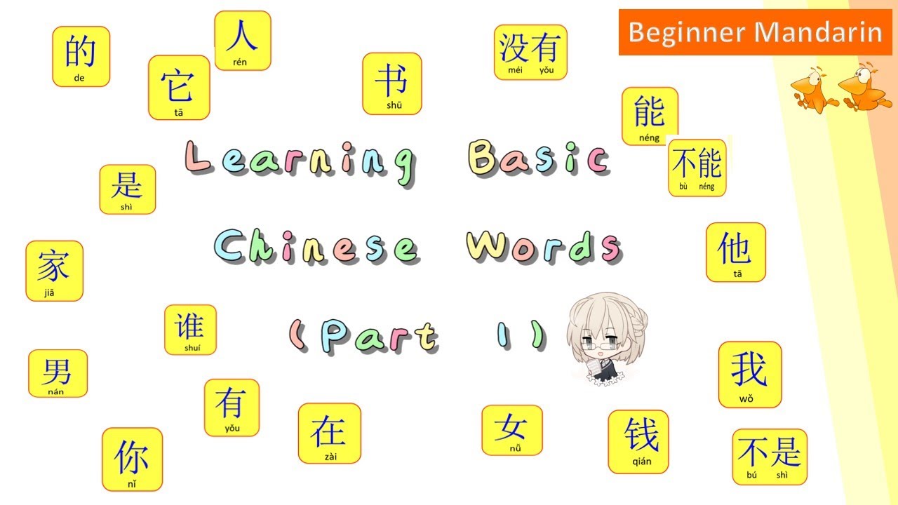 Basic Chinese words Part 1 – Beginner Mandarin [学中文 – 基本词汇] - YouTube