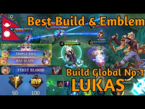 New Hero Lukas Best Build and Emblem!! - Build Top 1 Global Lukas ...