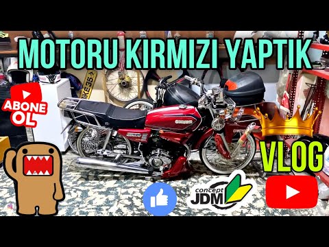 YENI MOTORU TOPLAMA KIRMIZIYA CEVIRIYORUZ VLOG KUBA CG OZEL SERI #berkcakmak #moto35 #basikmotor