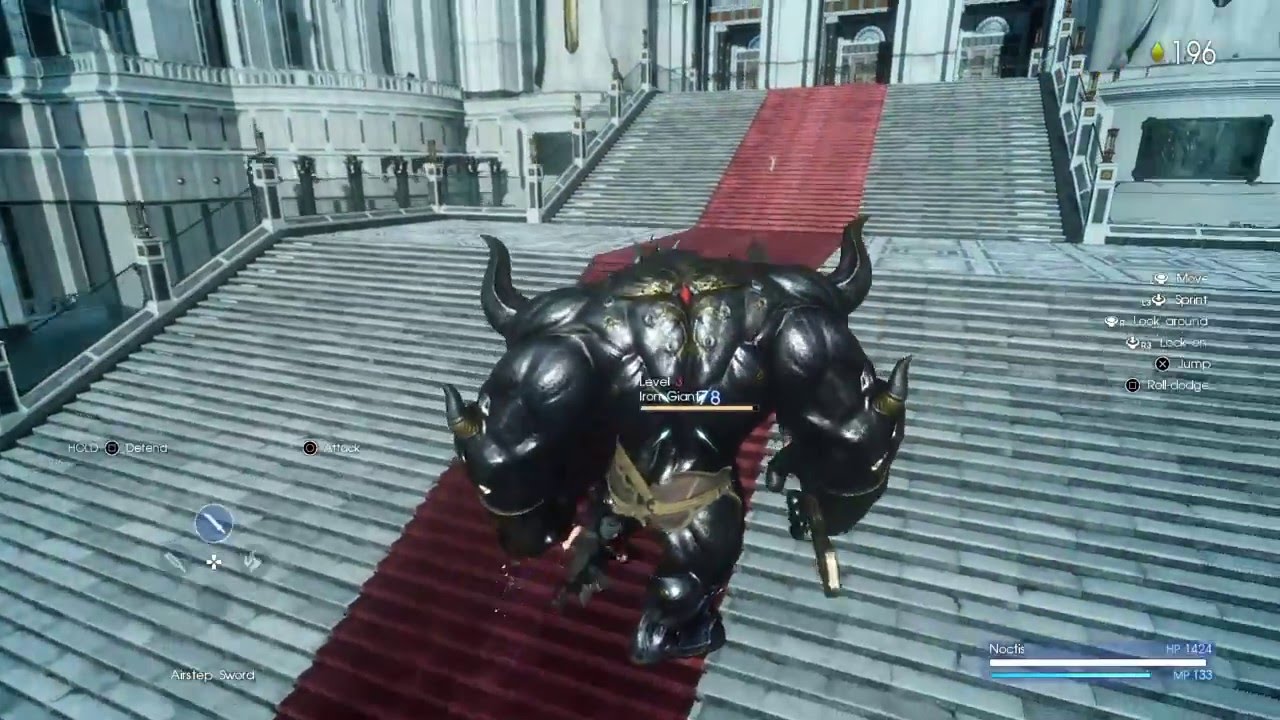 Final fantasy 15 Platinum Demo Fighting the Iron Giant - YouTube