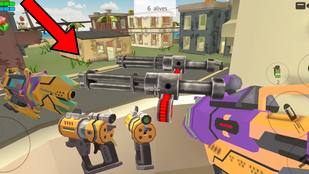 Dual Wield Red Minigun Laser Magnum BattleRoyalePvP Chicken Gun Pro VS Hacker Android Gameplay ...