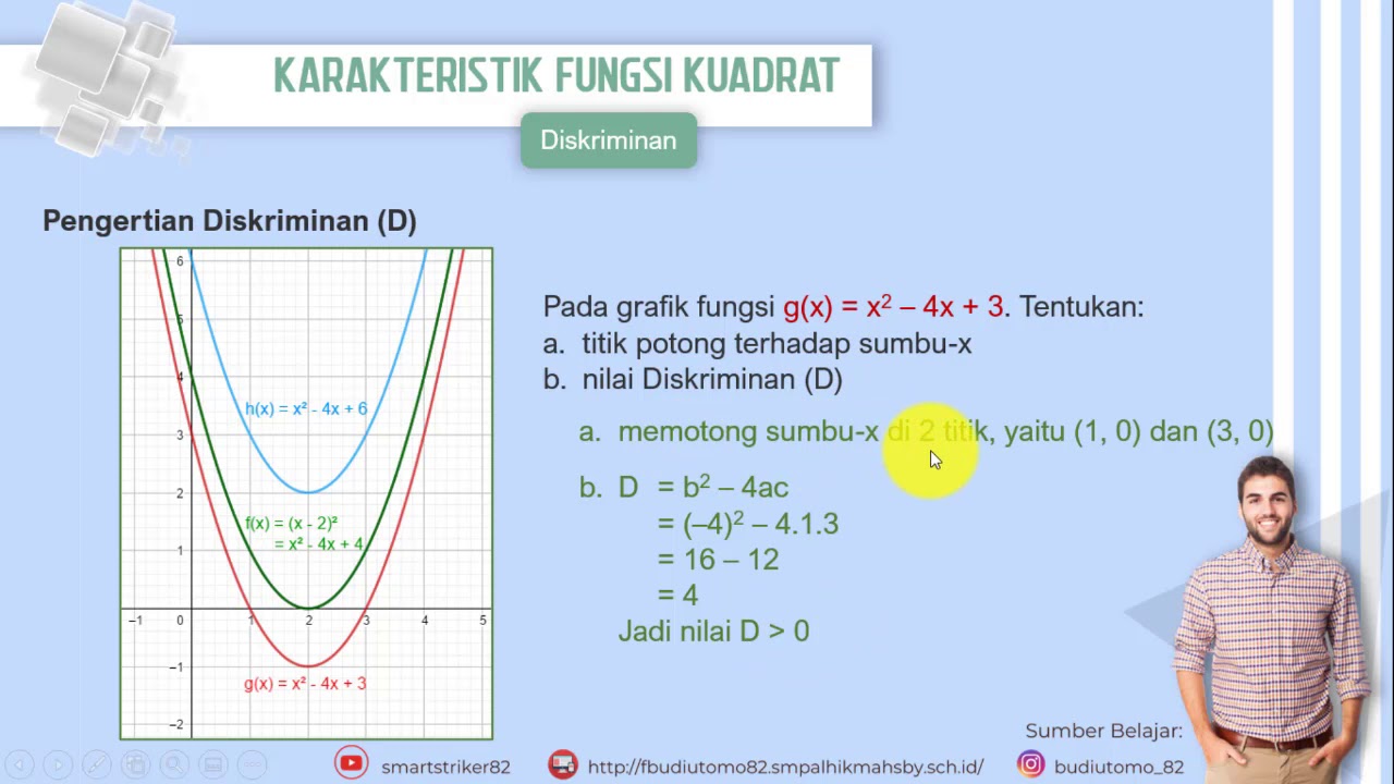 Diskriminan fungsi kuadrat (TM-5) - YouTube