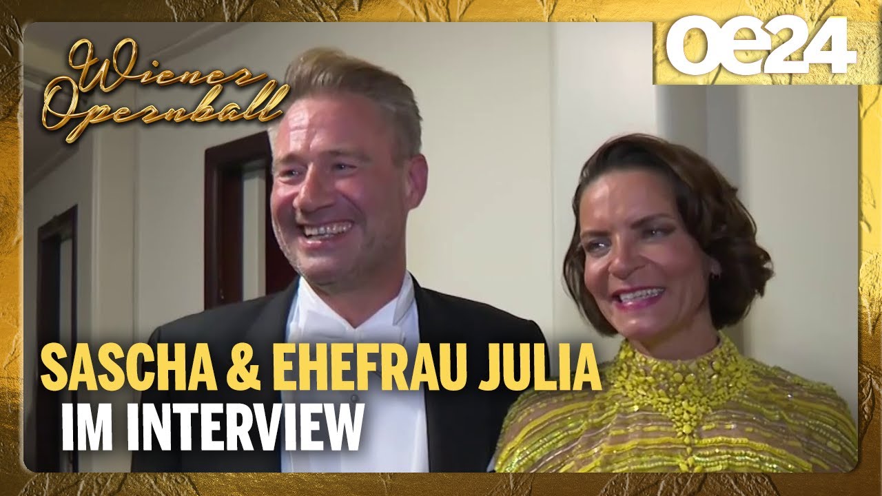 Sascha & Ehefrau Julia | Starauflauf beim Wiener Opernball 2025 - YouTube