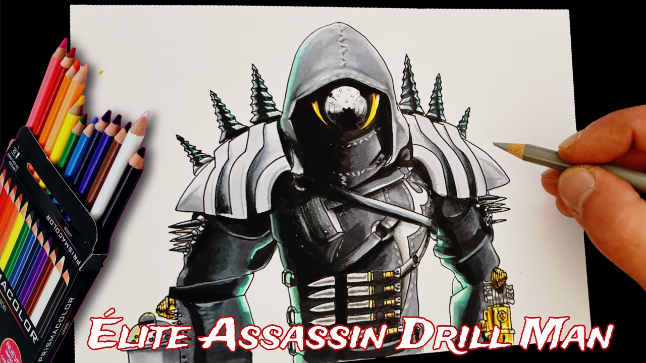 Como Dibujar a Elite Assassin Drill Man de Skibidi Toilet | drawing ...