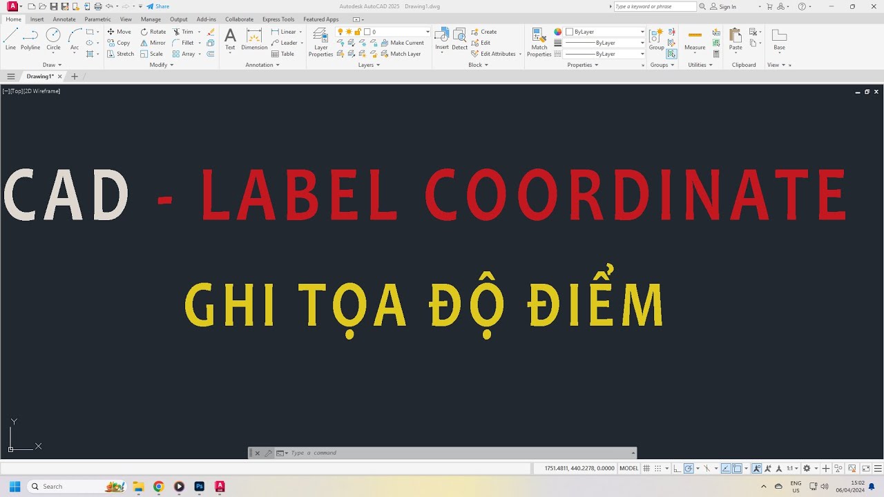 [AutoCAD 2025.7] - Đánh tọa độ điểm (Label point coordinate) - YouTube