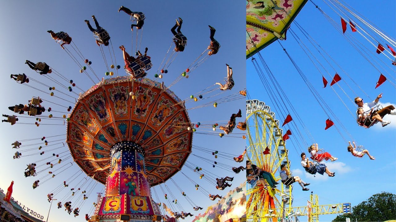 Carousel Girls Ride Fun Fair | Scene Weather State Fair | Ferris Wheel ...