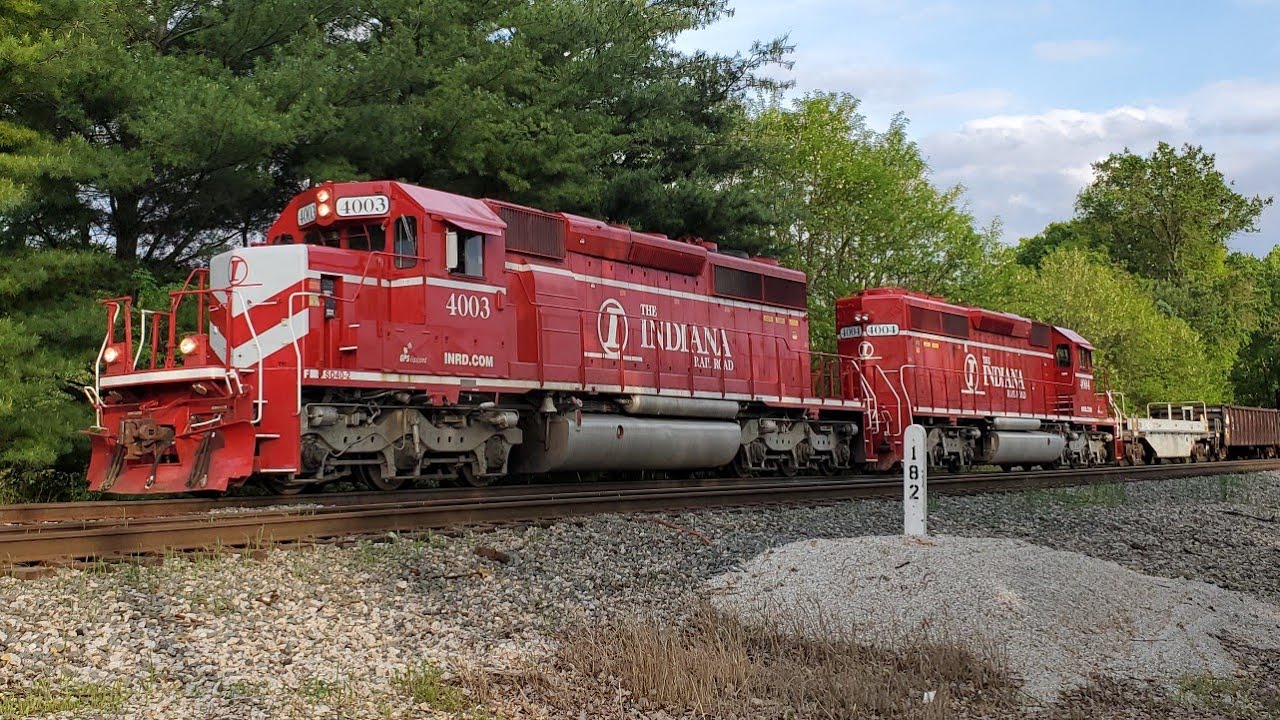 INRD 4003 Passes an Ancient Milepost - Terre Haute, IN 5-16-21 - YouTube