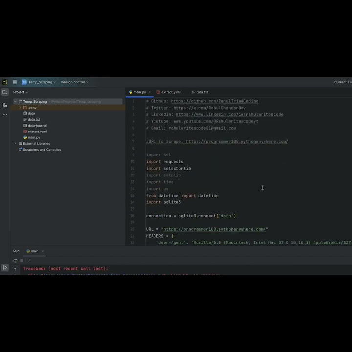 🚀 Integrated SQLite into my last web-scraping project - YouTube