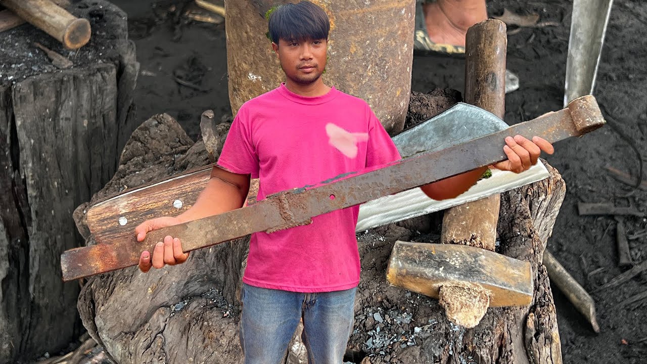Knife Making - Forging A Powerful Machete From A Longest Leaf Spring ...