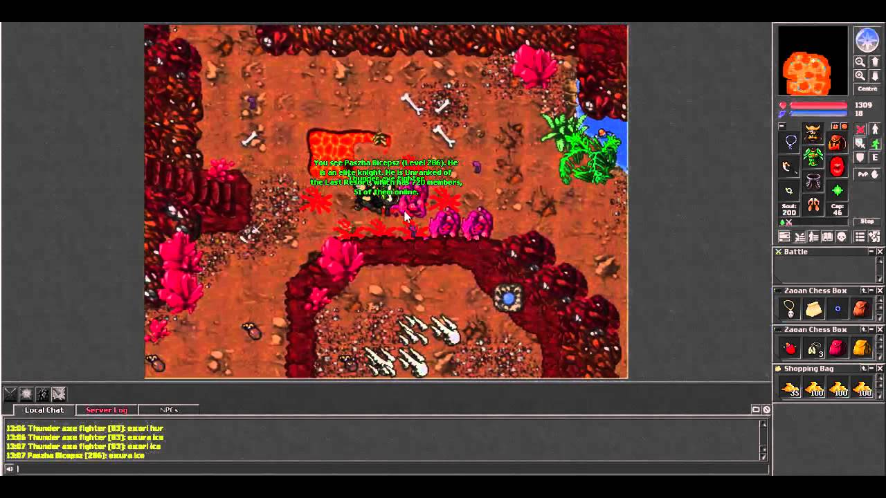 Tibia: Knight hunt level 75 -110 - YouTube