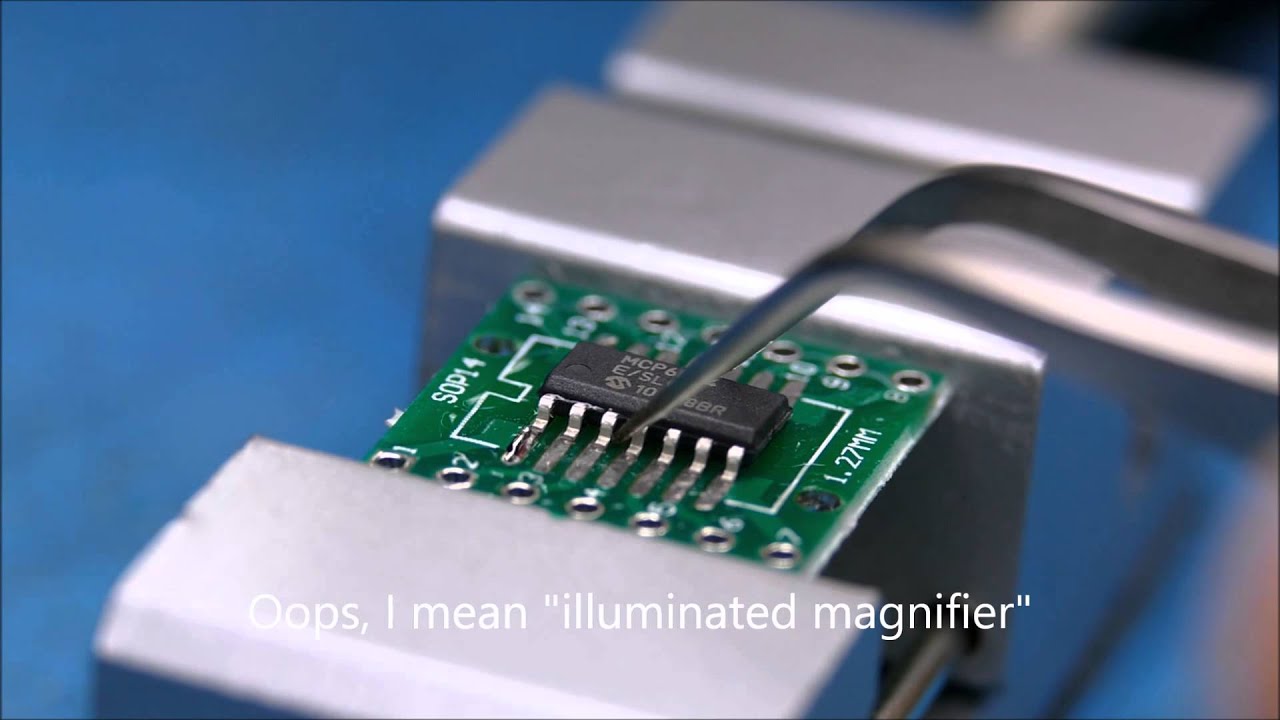 Soldering SMD chips to breakout boards. - YouTube