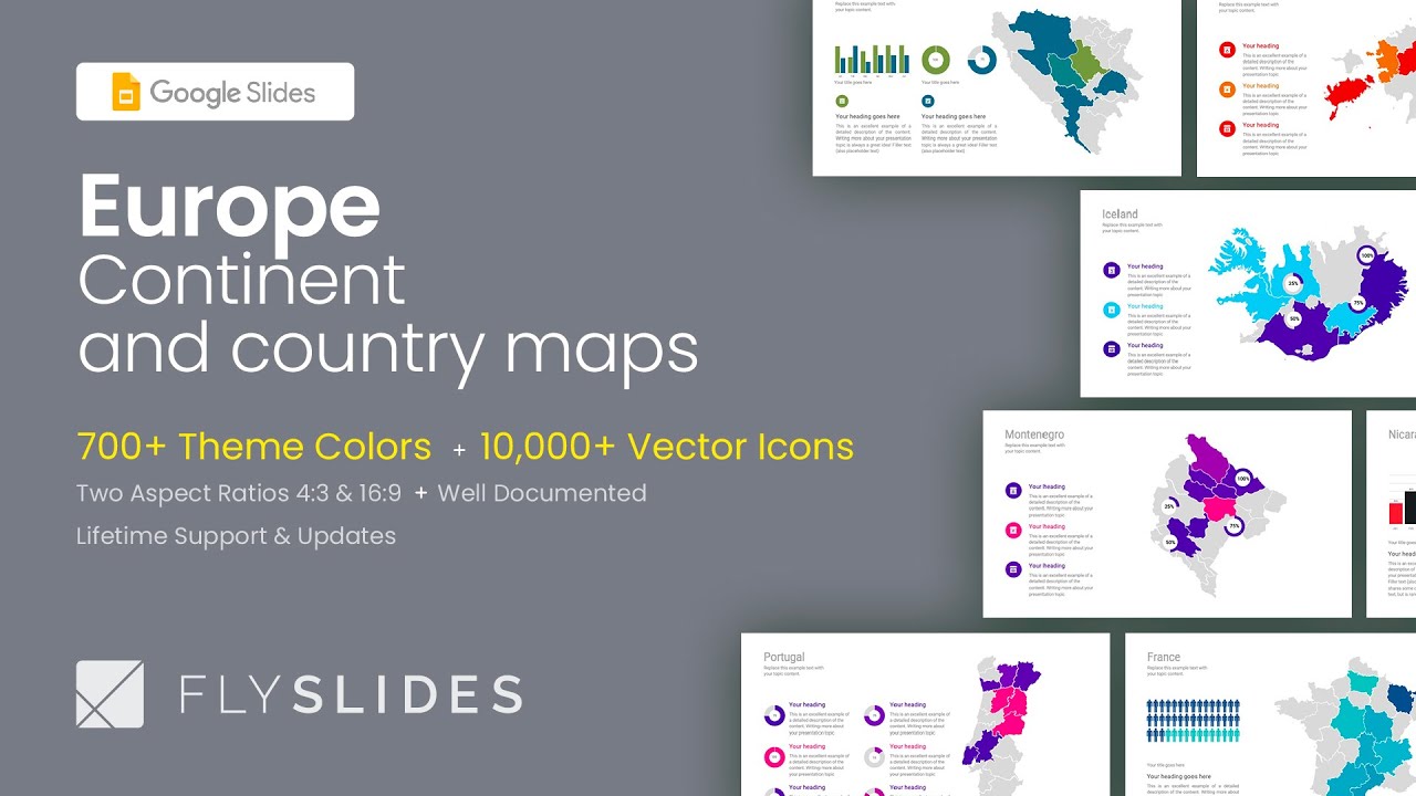 Best Europe Continent and Country Maps Google Slides Template Theme ...