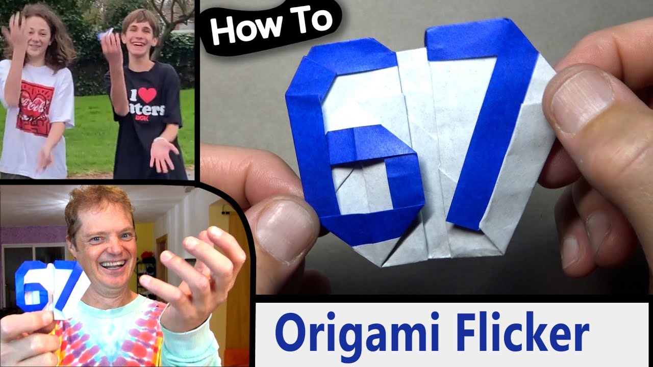 How to fold the Viral 67 Meme - Pure Origami! - YouTube
