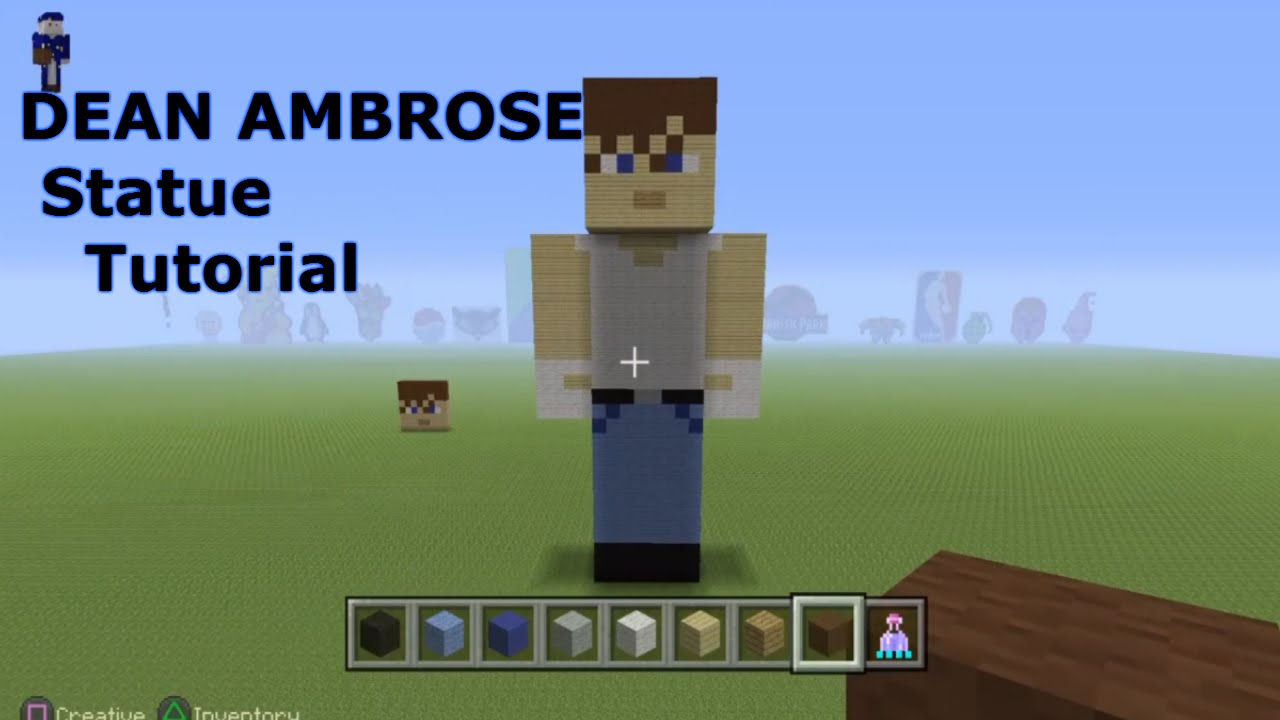 Minecraft Tutorial - How To Make a WWE DEAN AMBROSE Statue - YouTube