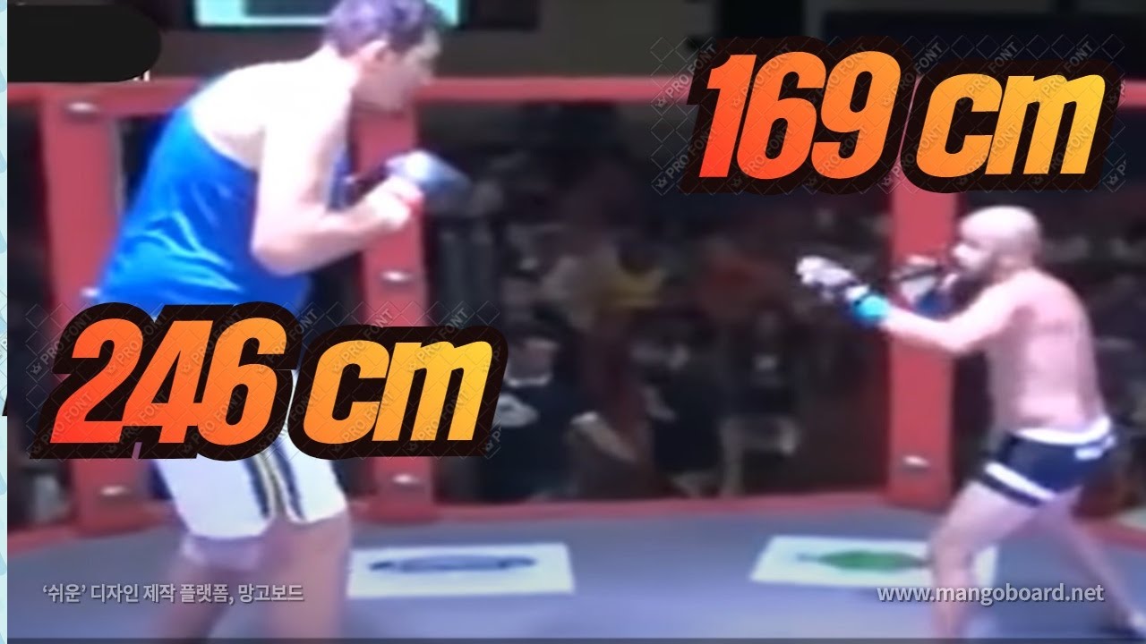 246cm 거인 vs 169cm 파이터 대결, 과연 결과는? [한결TV] - YouTube
