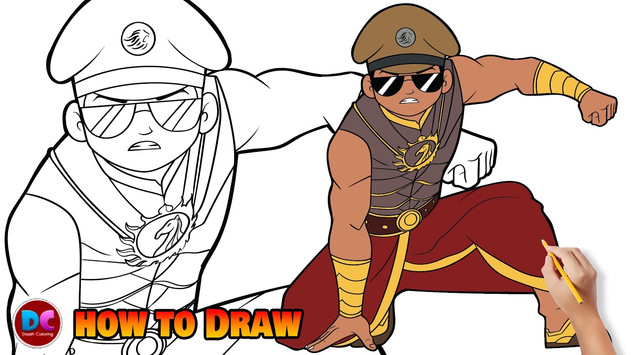 How to Draw Little Singham as Bahubali | Little Singham Coloring Pages ...