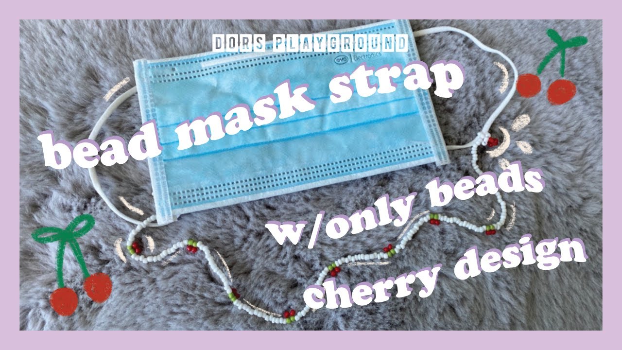 DIY Bead Mask Strap pt2/Making Bead Ends/Cherry Design/마스크 스트랩 만들기/체리 ...