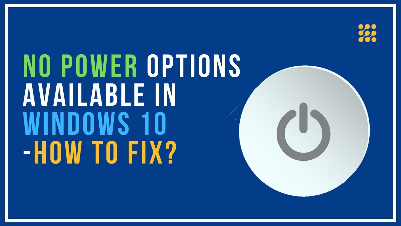 There Are No Power Options Available In Windows 10! How To Fix? - YouTube