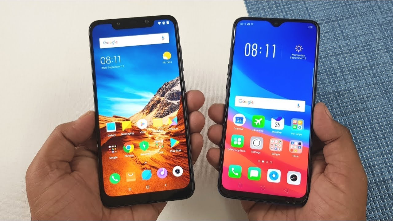 Xiaomi Poco F1 vs Oppo F9 Pro Speed Test ! - YouTube