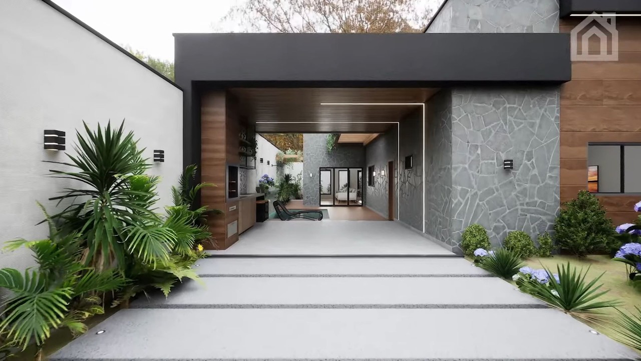 SMALL AND MODERN L-SHAPED HOUSE // 2 BEDROOMS // GROUND FLOOR - 10X20m ...