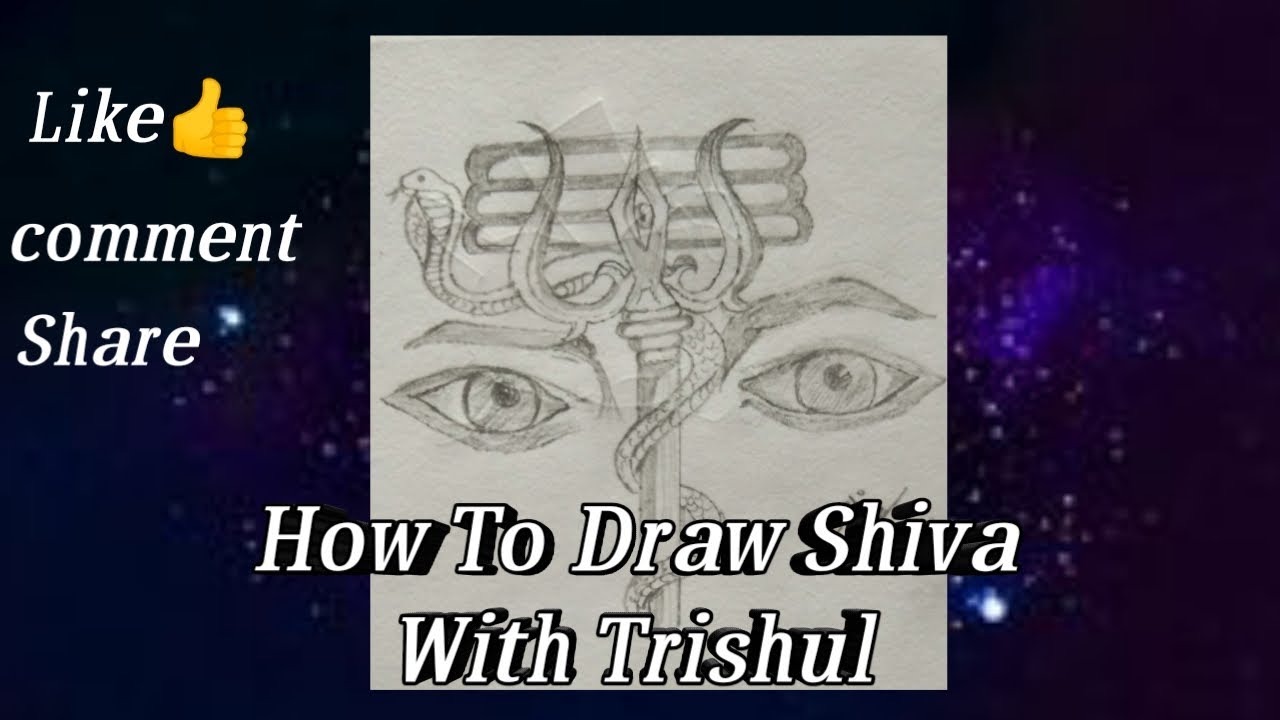 How To Draw Shiva With Trishul-Step By Step//Pro Drawing Academy ...