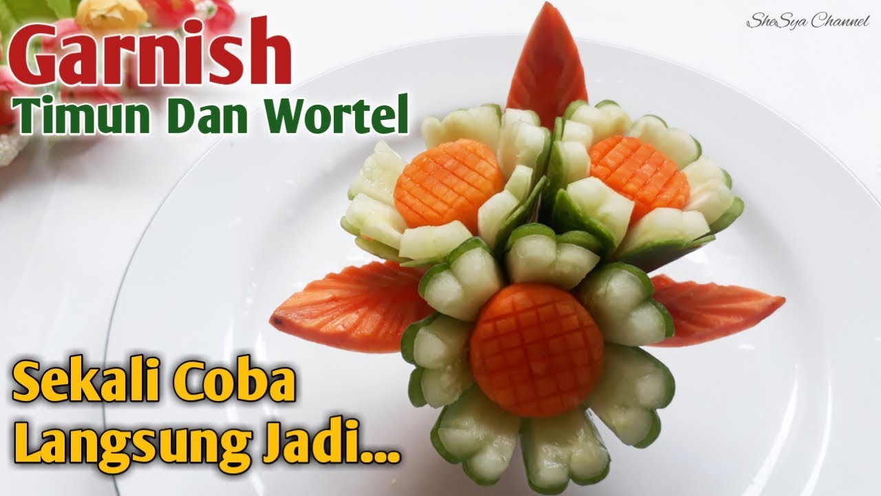 Garnish Timun dan Wortel Sekali Coba Langsung Jadi || Hiasan Tumpeng ...