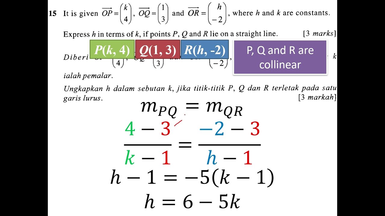 Vectors - SPM 2015 P1 (Collinear) - YouTube