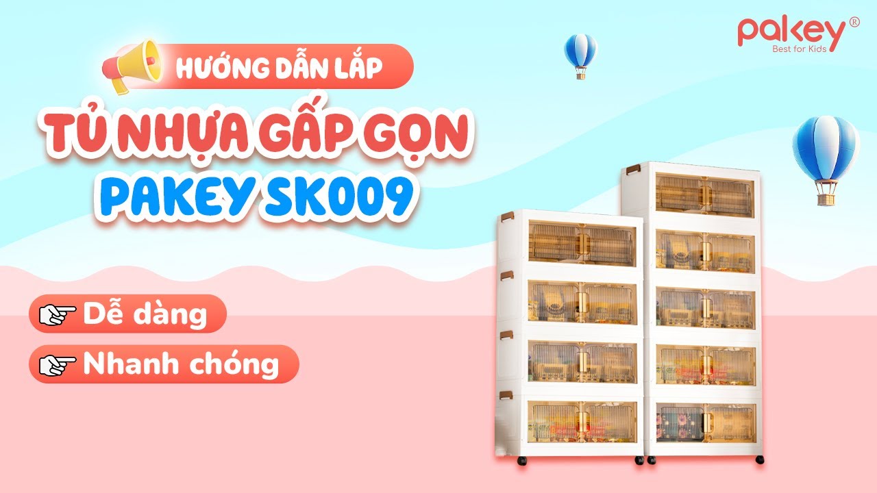Hướng dẫn lắp tủ nhựa 5 tầng gấp gọn Pakey SK009 - YouTube