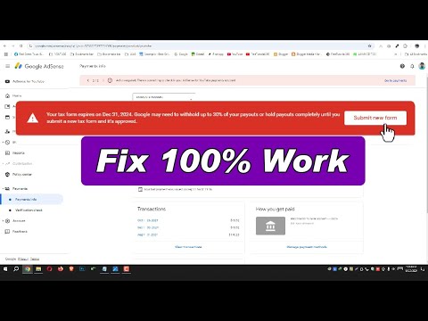 How To Resubmit Us Tax Info In Google Adsense | Submit Missing Documents Problem Fix 100% WORK ...