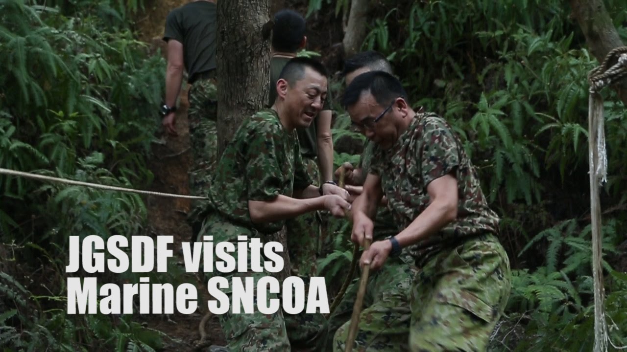 JGSDF leadership visit Camp Hansen SNCO Academy - YouTube