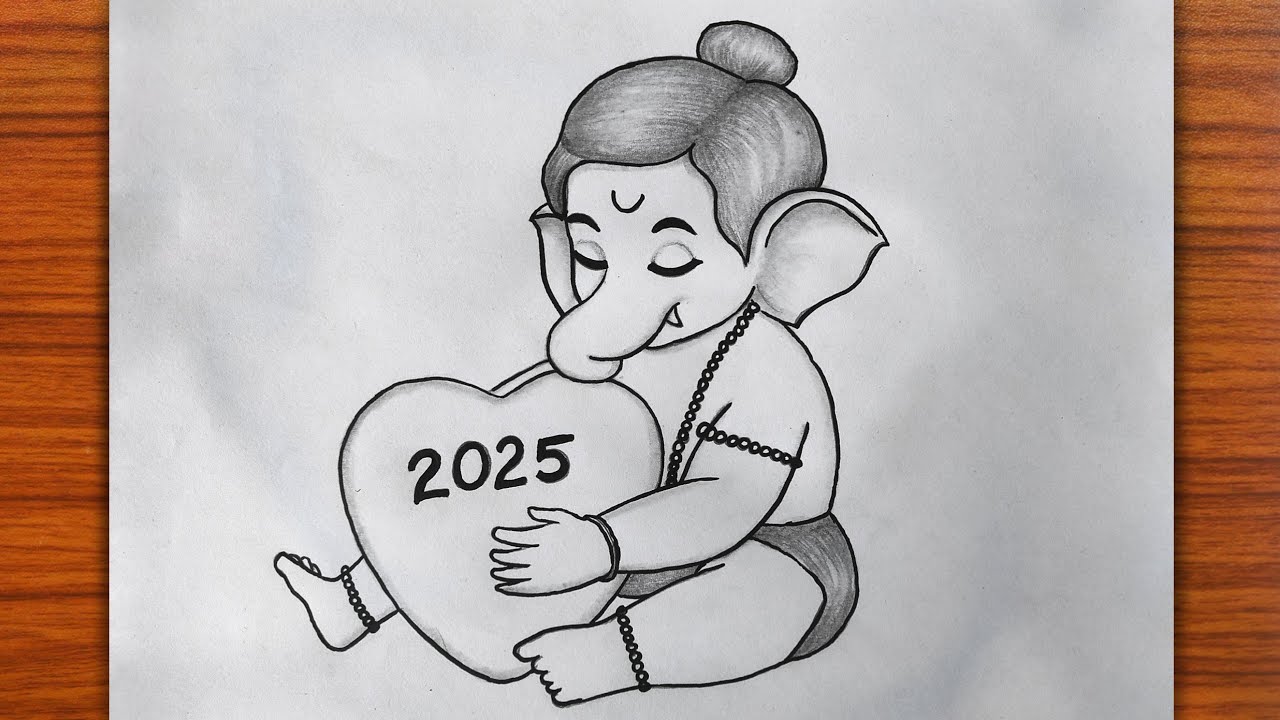 Happy New Year 2025 drawing/easy drawing/New year 2025 drawing/pencil ...