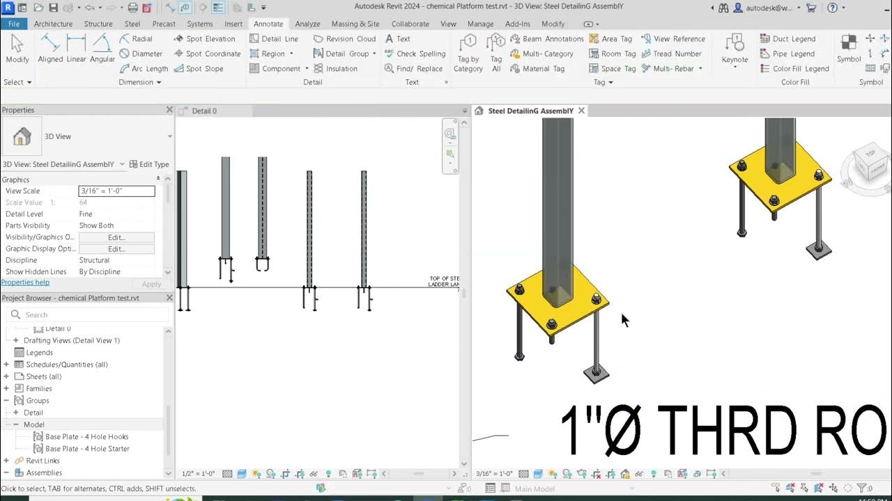 Revit 2024 Inserting and using groups for structural connections - YouTube
